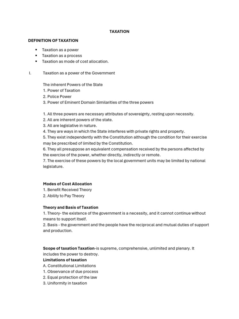 Scope and Powers of Taxation Explained | PDF | Taxes | Tax Exemption