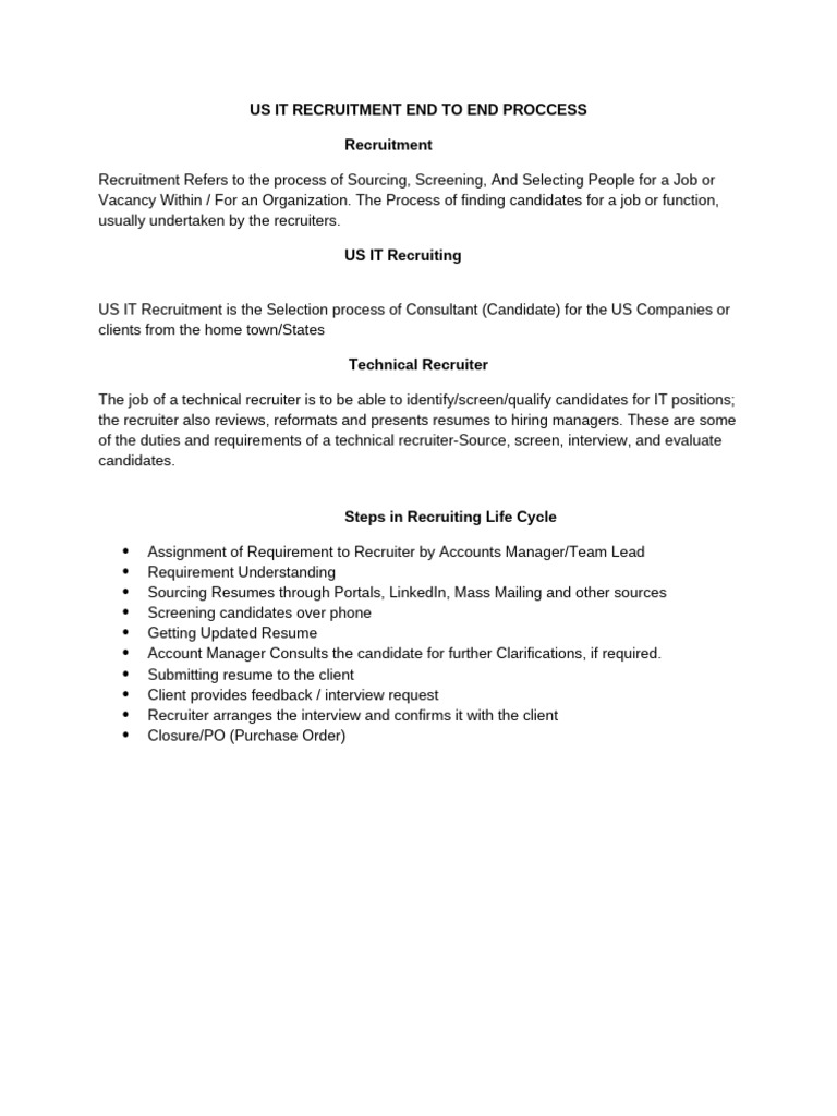 RECRUITMENT End To End Proccess | PDF | Java (Programming Language) | Scripting Language