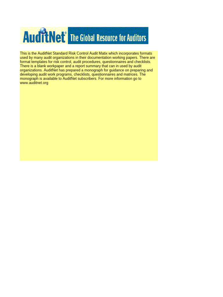 Revenue Cycle Risk Control Matrix Higher Ed Template | PDF | Variance ...