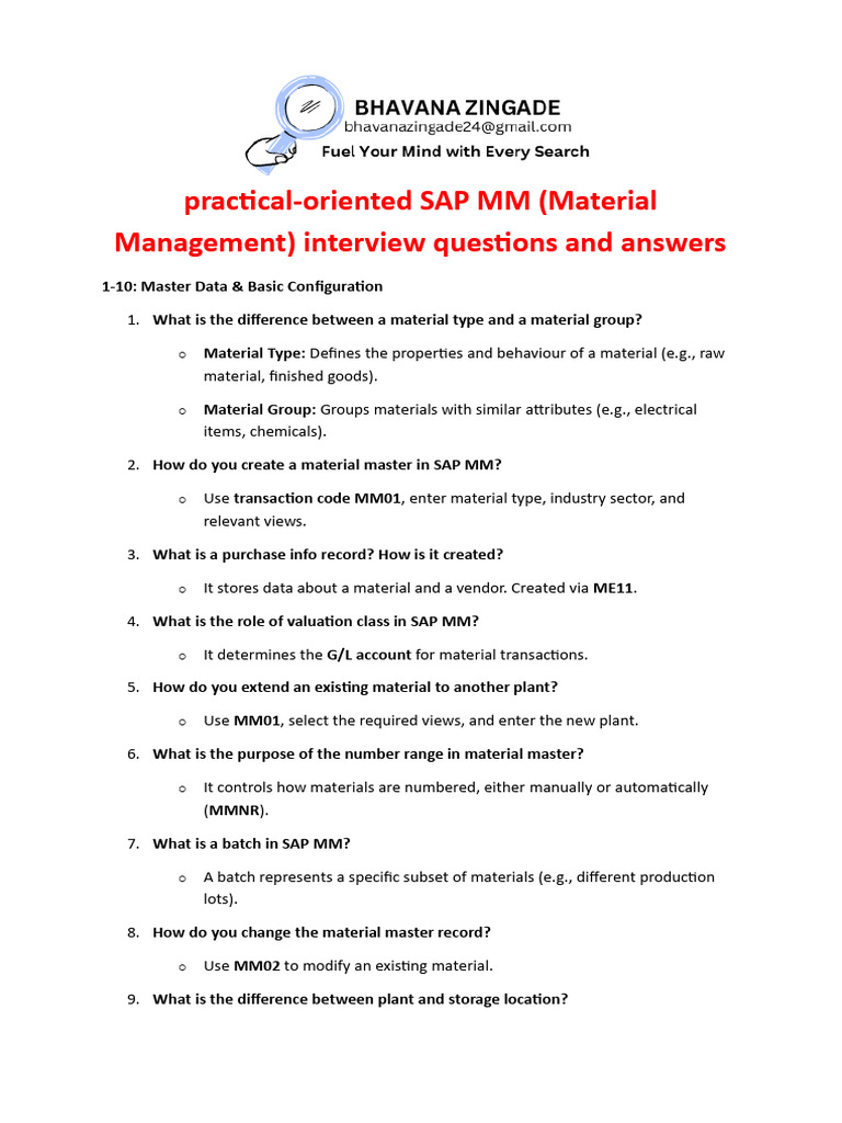 Practical-Oriented SAP MM (Material Management) | PDF | Receipt ...