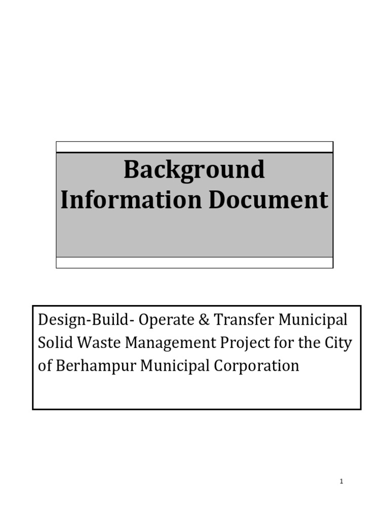 SWM-Background Information Document-632017 | PDF | Waste | Waste Management