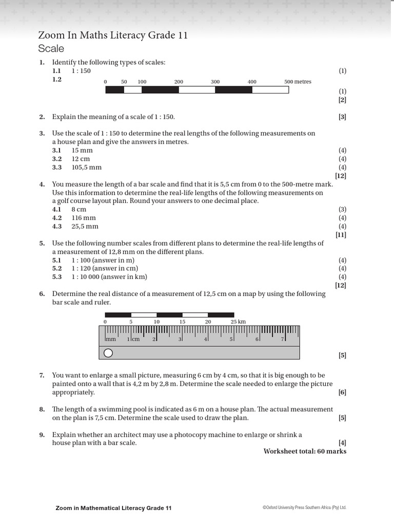 Gr11 Maths Literacy ZoomIn On Measurement Conversion - Scale With Oxford University Press | PDF ...