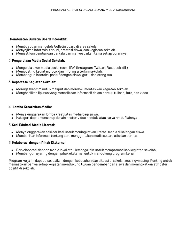 Program Kerja Ipm Dalam Bidang Media Komunikasi.docx_20241231_143914_0000 | PDF