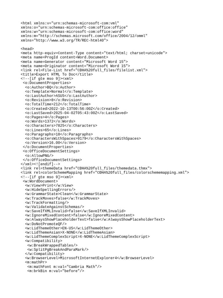 HTML to Word Document Export Guide | PDF