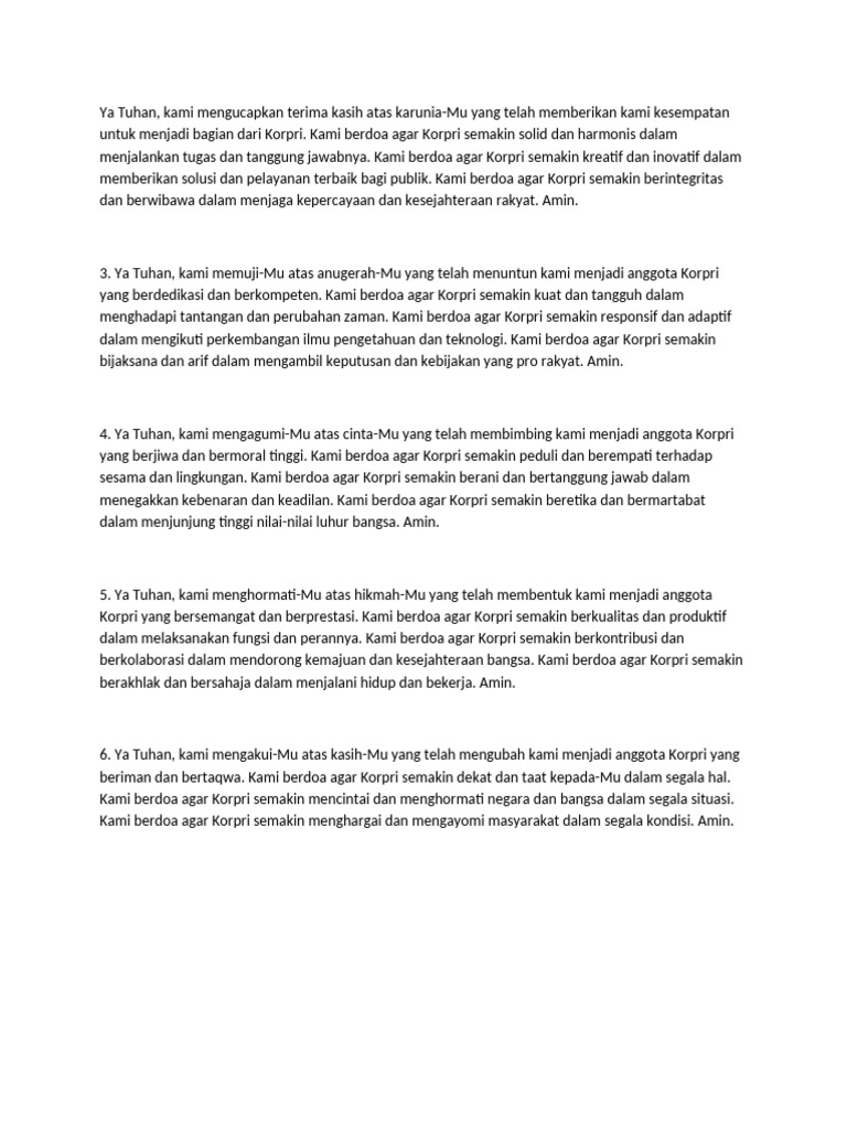 Doa Hari korpri-WPS Office | PDF