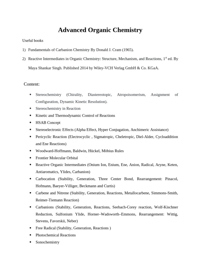 Advanced Organic Chemistry | PDF