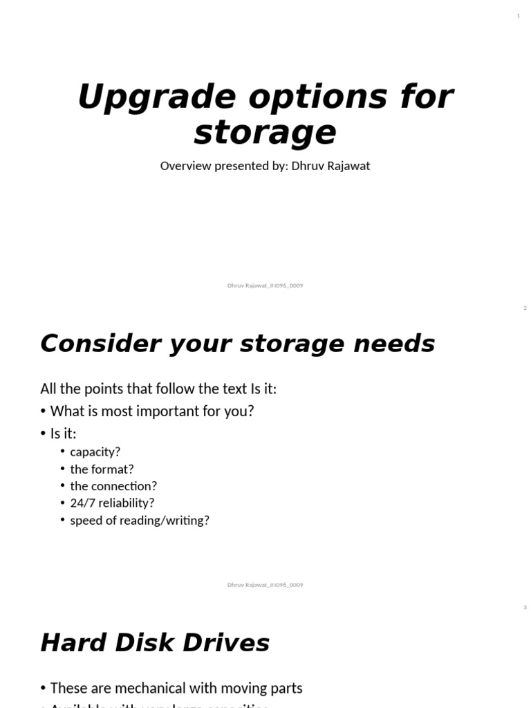 Upgrade Options For Storage | PDF