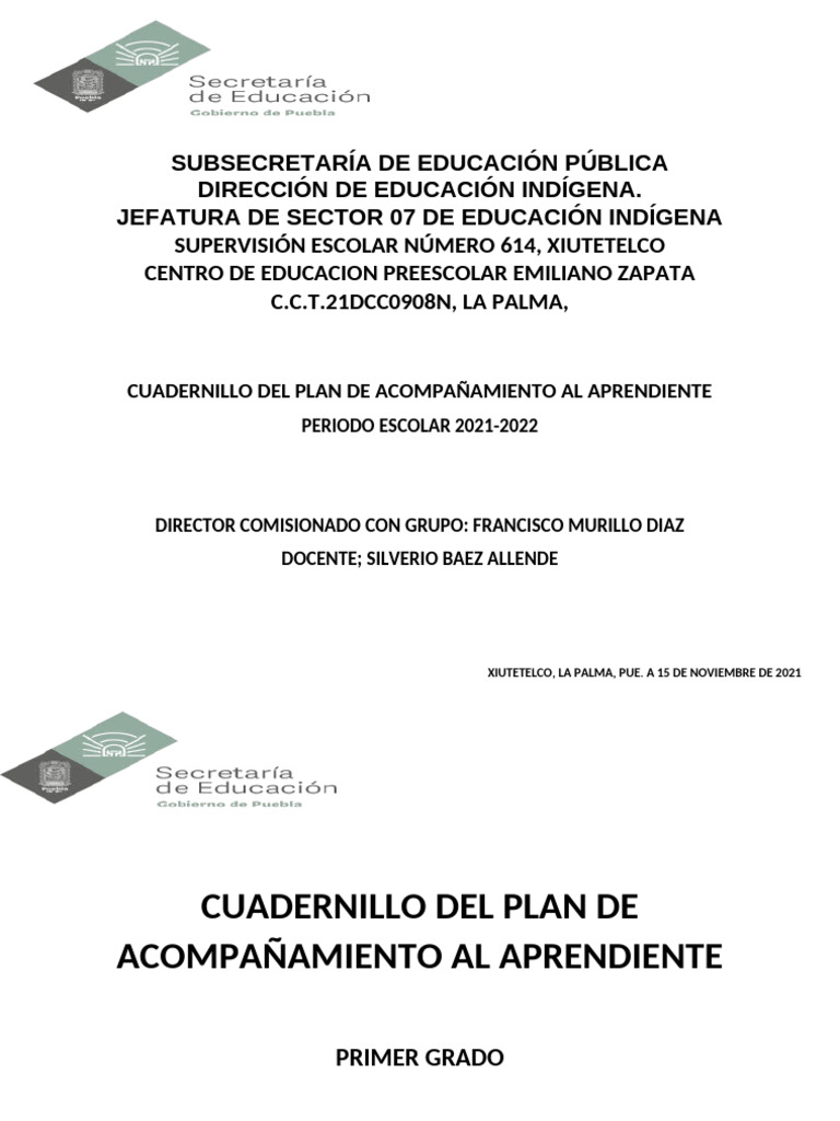 21DCC090N_CUADERNILLO DEL APRENDIENTE 16 AL 19 DE NOVIEMBRE | PDF ...