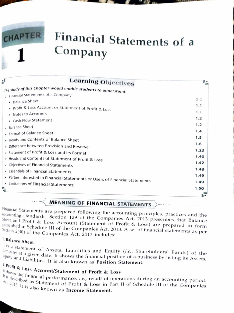 Financial Statements of A Company | PDF