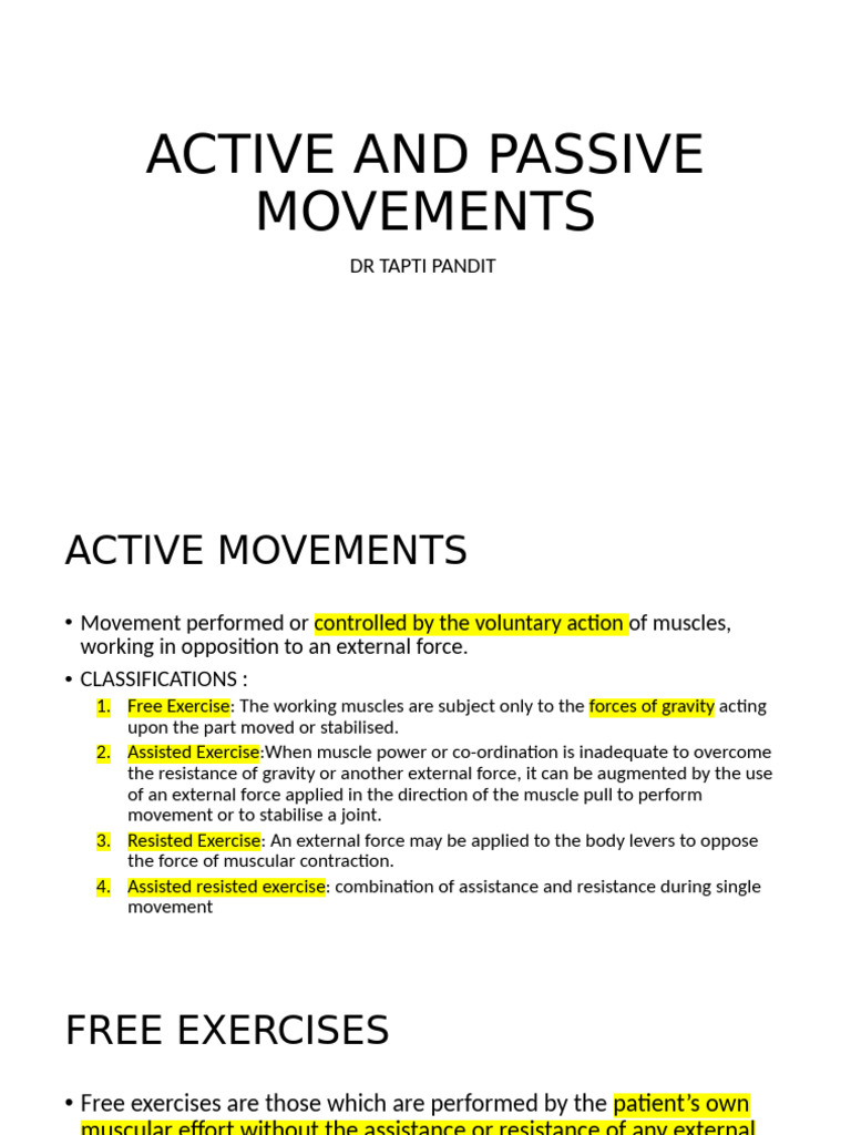 Active and Passive Movements | PDF | Skeletal Muscle | Muscle Hypertrophy