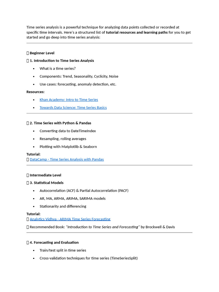 Time Series Analysis | PDF