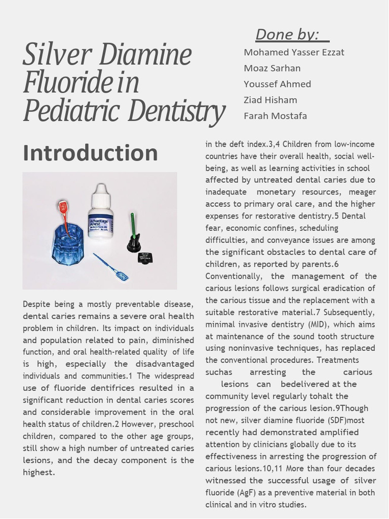 100silver Diamine Fluoride in Pediatric Dentistry | PDF | Dentistry ...