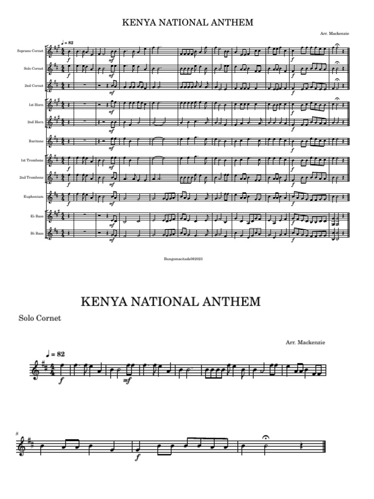 ANTHEM KENYA-Score - and - Parts-1 | PDF | Elementary Organology ...