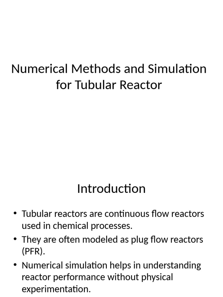 Numerical Methods Tubular Reactor | PDF