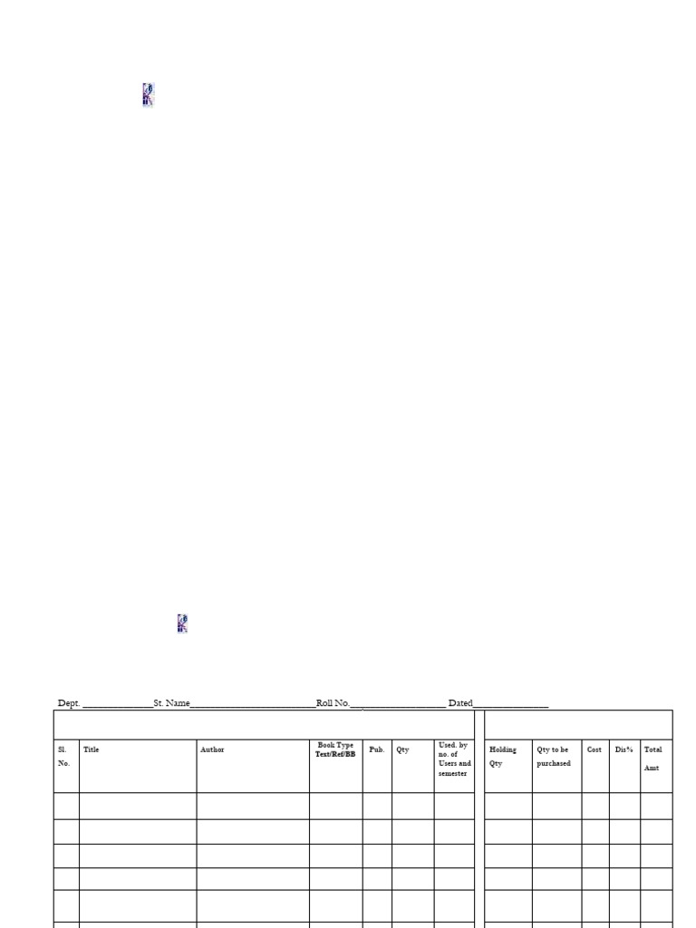 Library Requisition Form Rccit | PDF