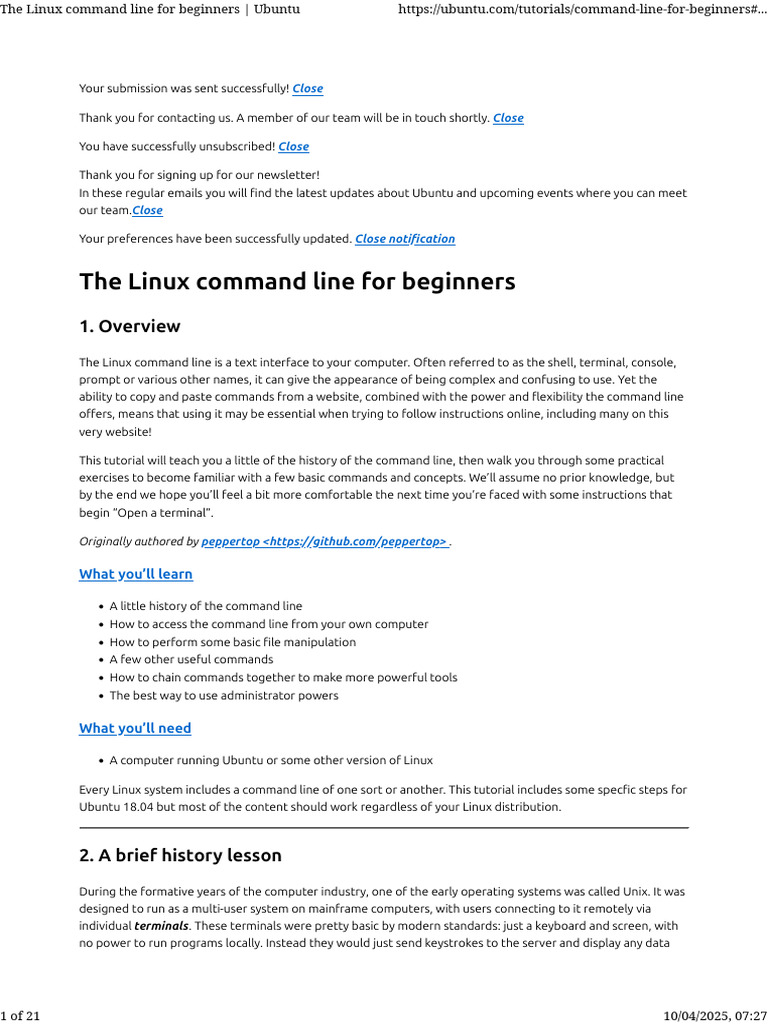 The Linux command line for beginners _ Ubuntu | PDF | Command Line Interface | Directory (Computing)