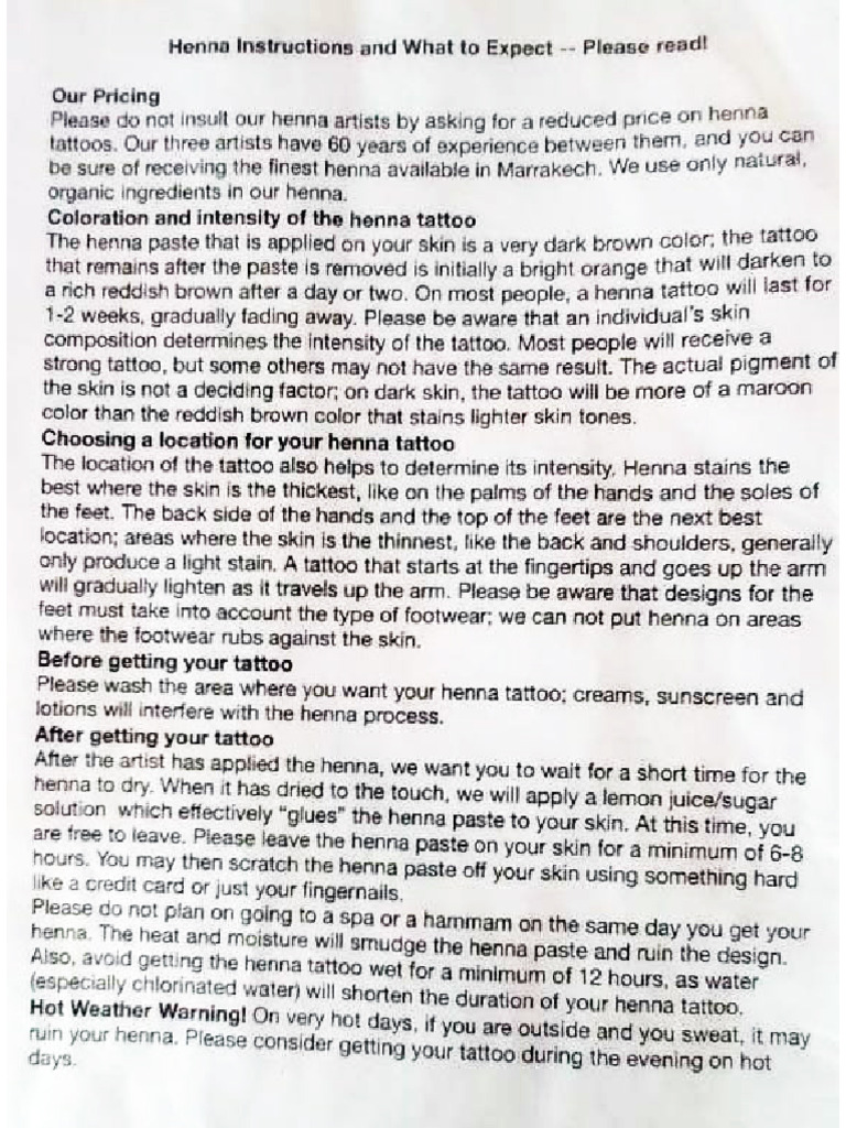 Henna Instructions in Catalog - JPG | PDF
