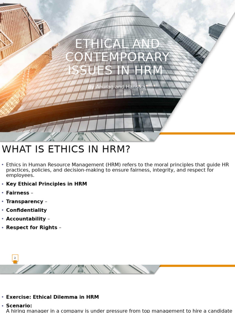 Ethical Issues in Human Resource Management | PDF | Human Resource ...