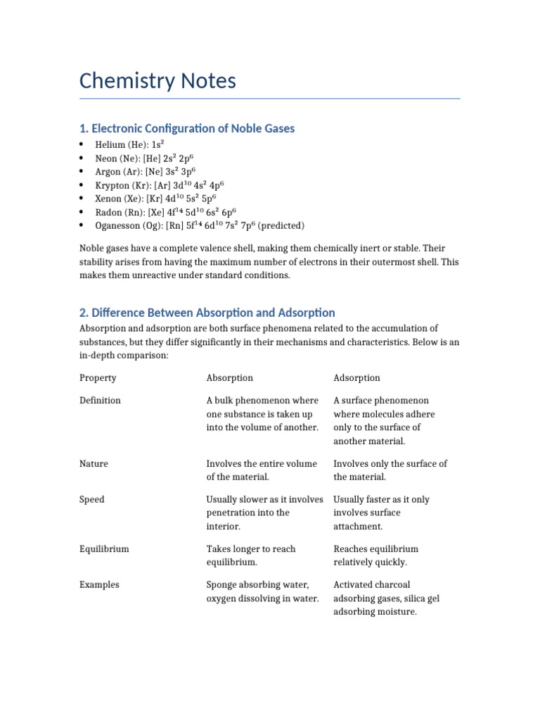 Chemistry Notes | PDF