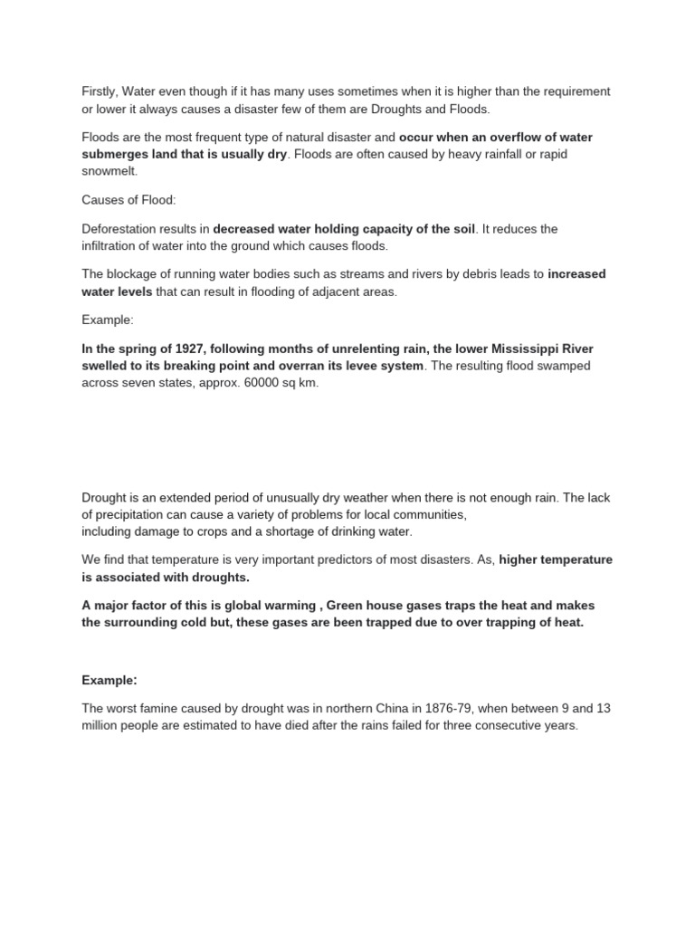 Causes and Effects of Floods and Droughts | PDF