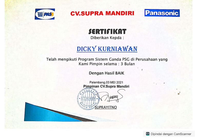 Sertifikat PKL | PDF