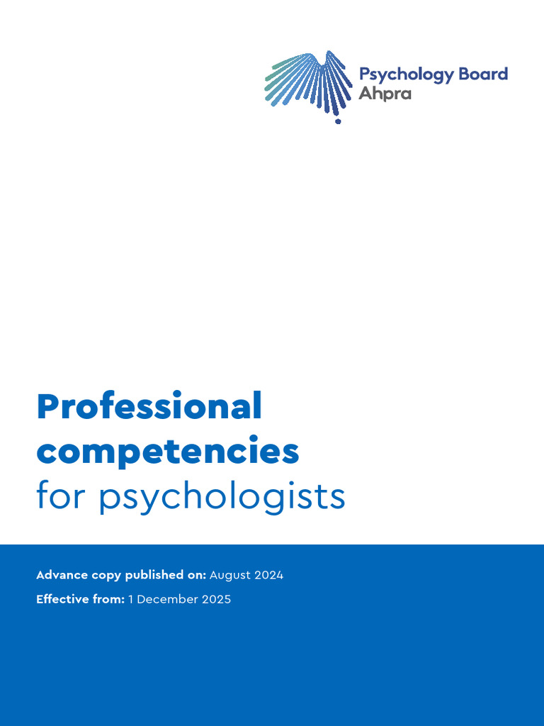 Advance Copy Updated Professional Competencies | PDF | Psychologist ...