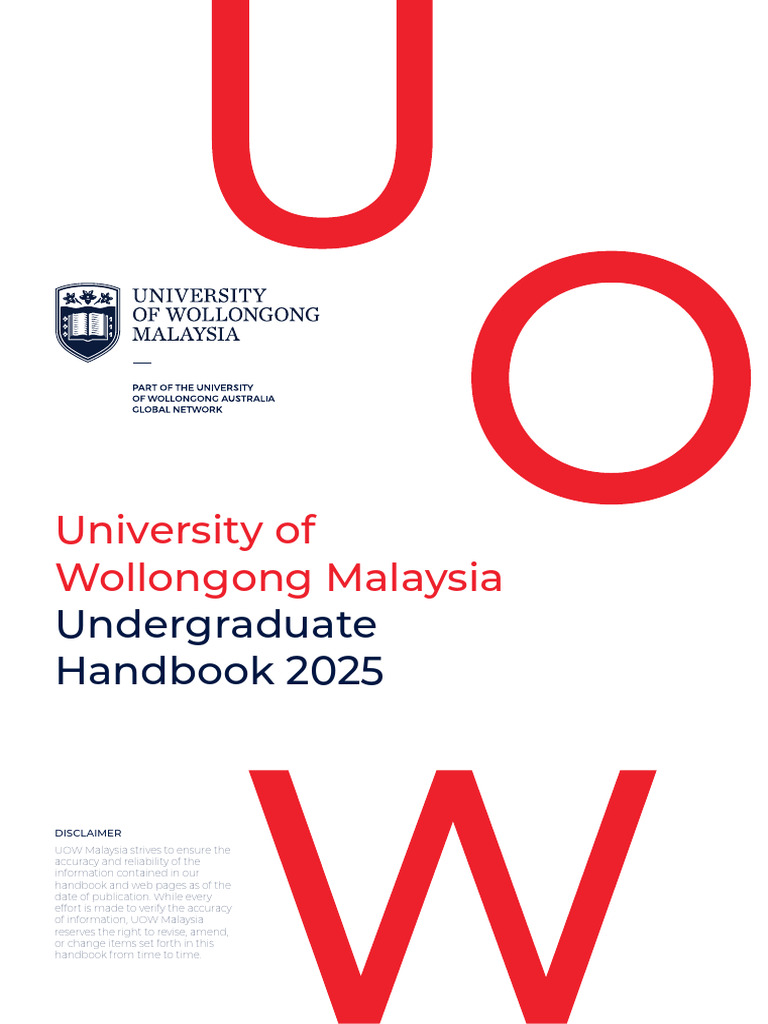 UOW Malaysia Undergraduate Handbook 2025 | PDF | University And College ...