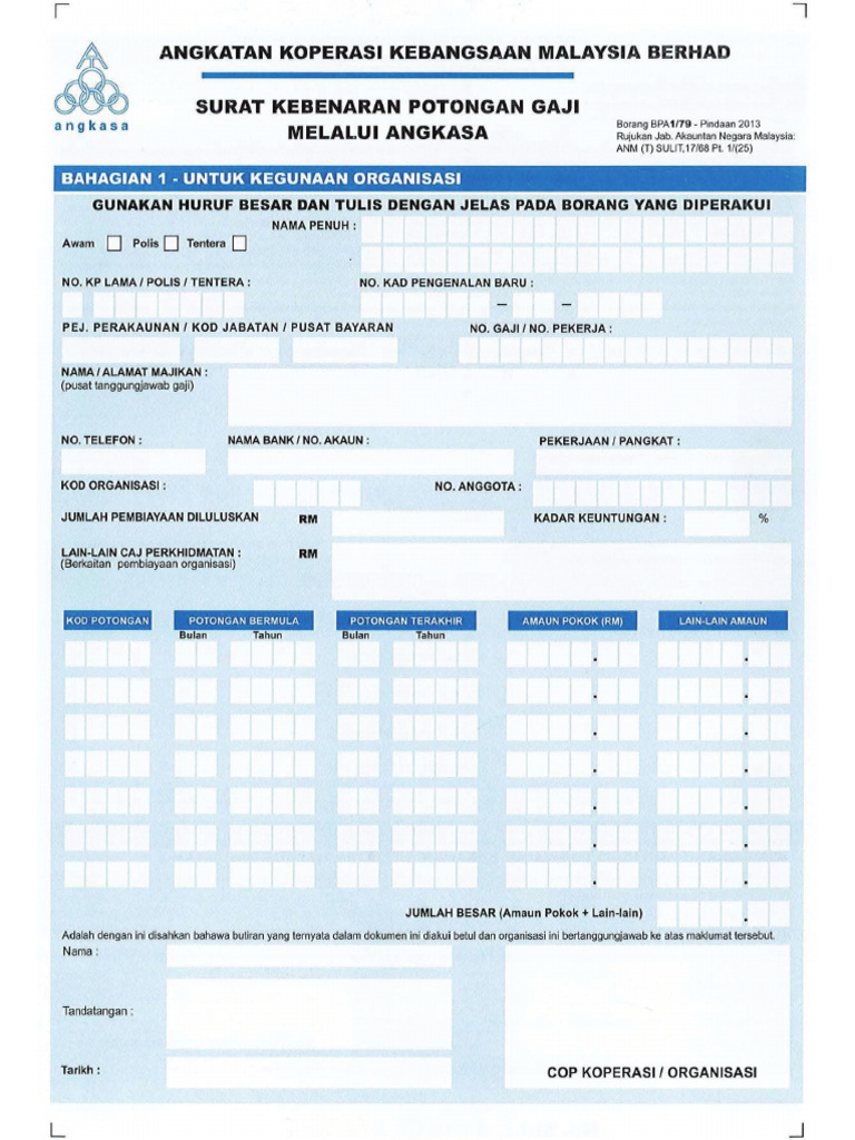 Borang Bpa1 79 | PDF