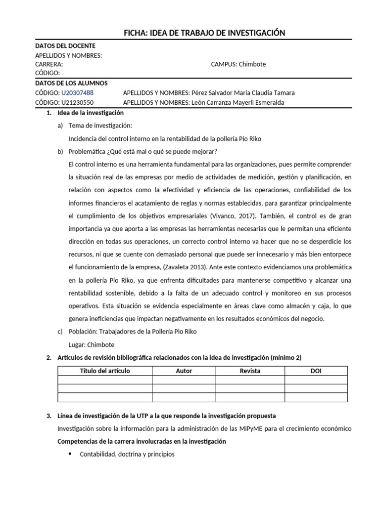 Control Interno y Rentabilidad en Pío Riko | PDF | Economias | Business
