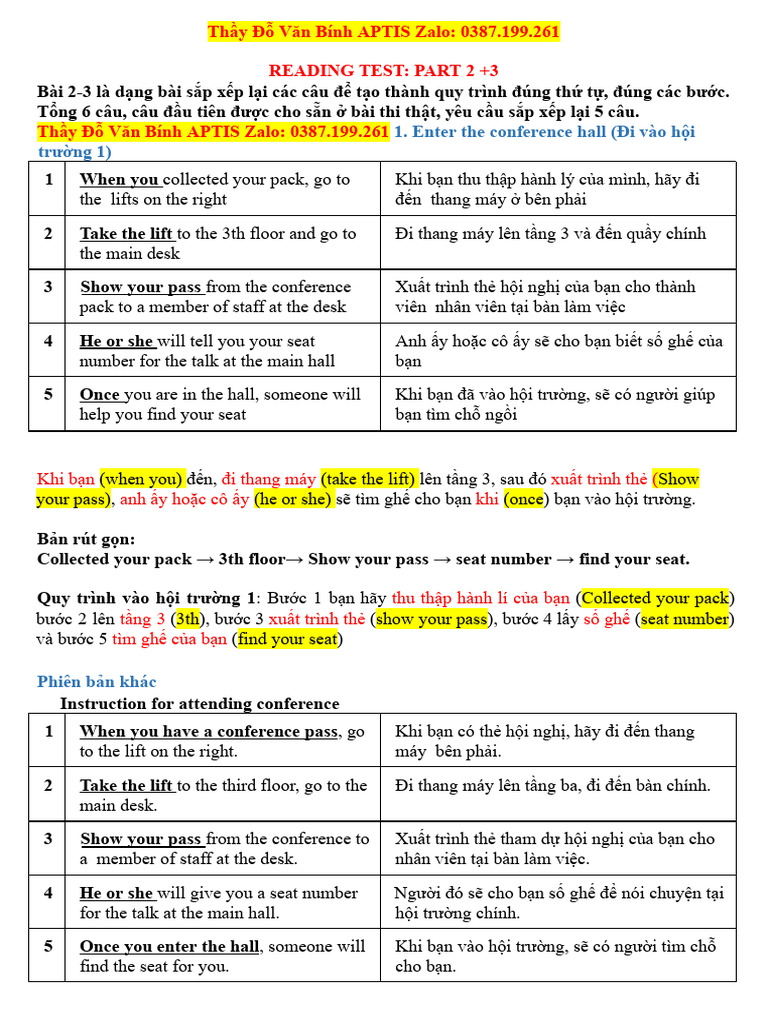 Reading Part 2+3 | PDF
