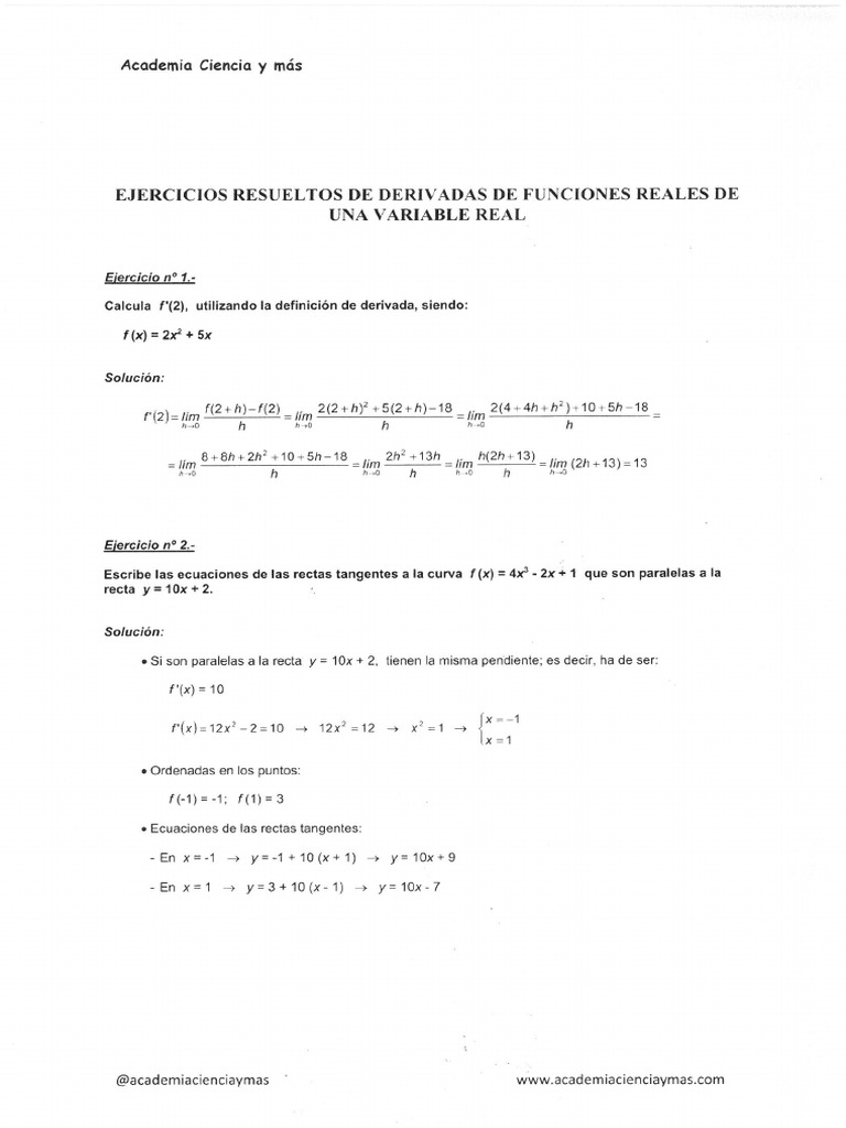 Ejercicios Resueltos Aplicaciones Derivadas | PDF