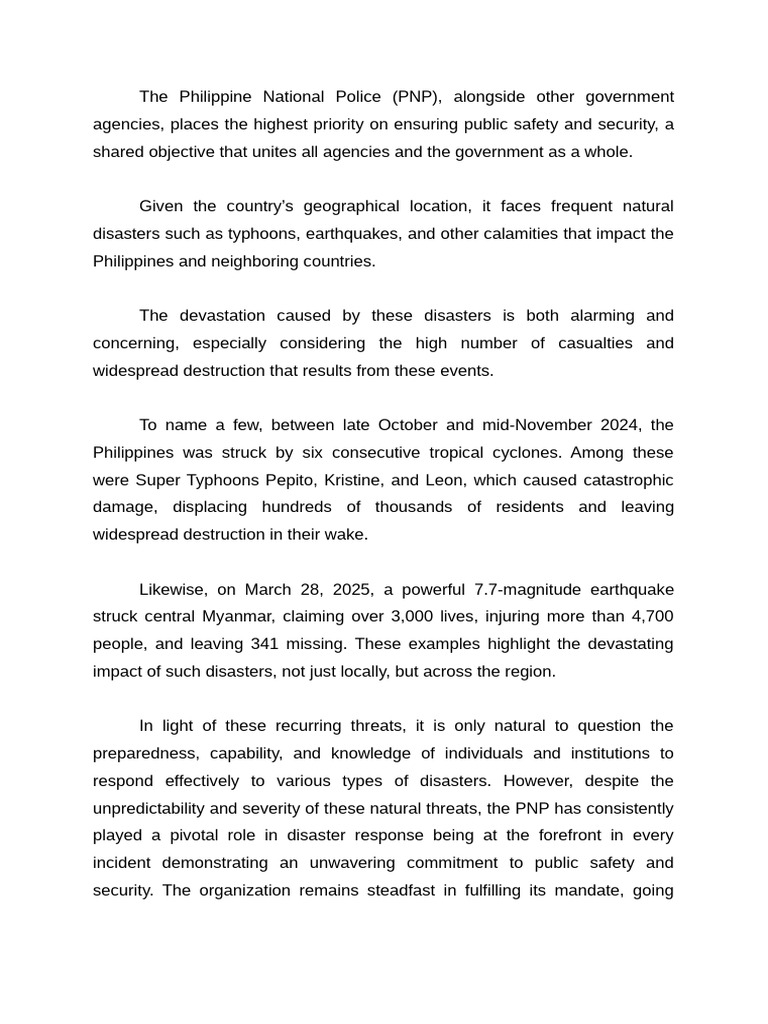 FINAL Draft Script AVP 2nd Earthquake Preparedness Summit Presentation ...