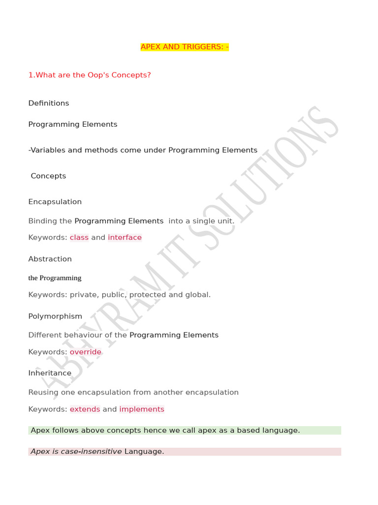 Apex and Triggers | PDF | Method (Computer Programming) | Variable (Computer Science)