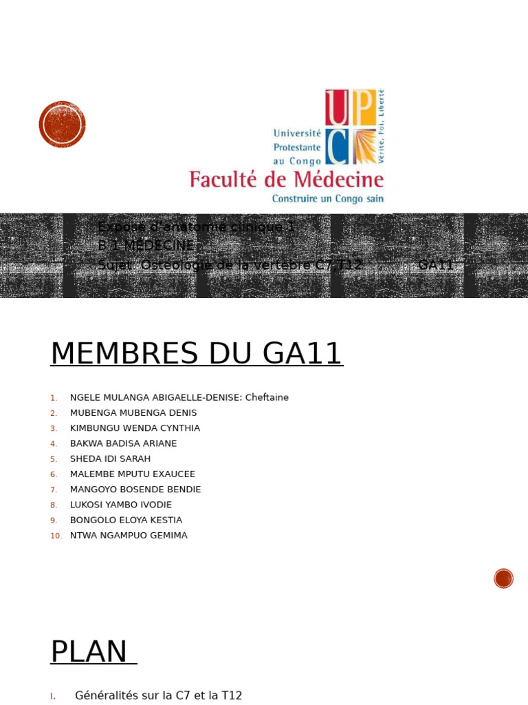 Exposé D'anatomie Clinique 1 | PDF | Vertèbre | Colonne vertébrale