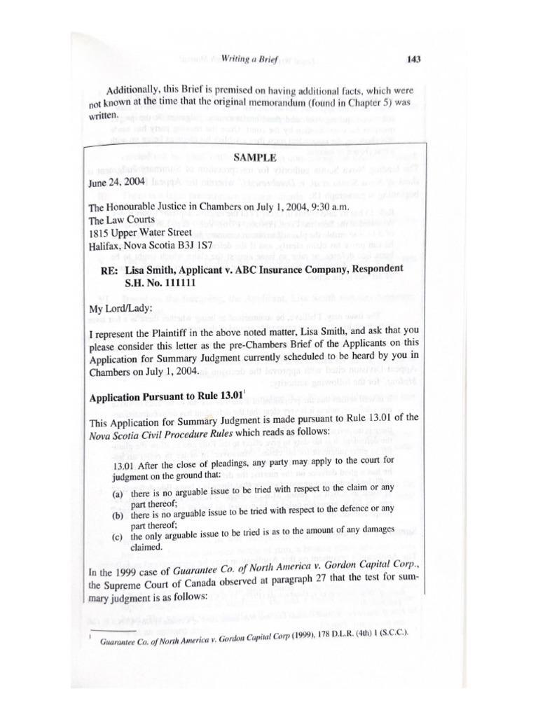 Sample of A Brief To Court | PDF