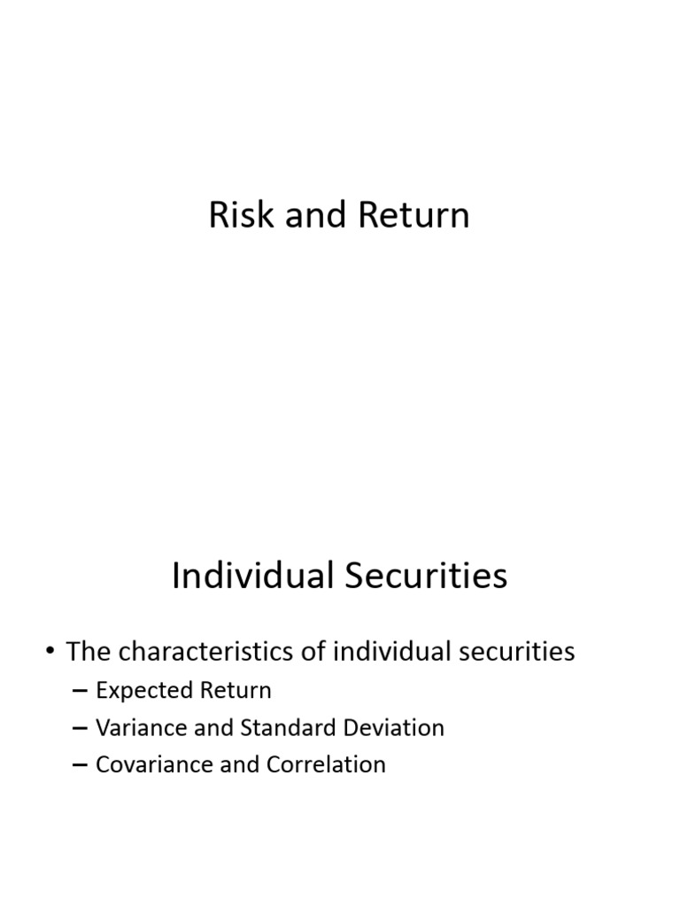 2 - Introduction To Risk and Return | PDF | Financial Risk ...