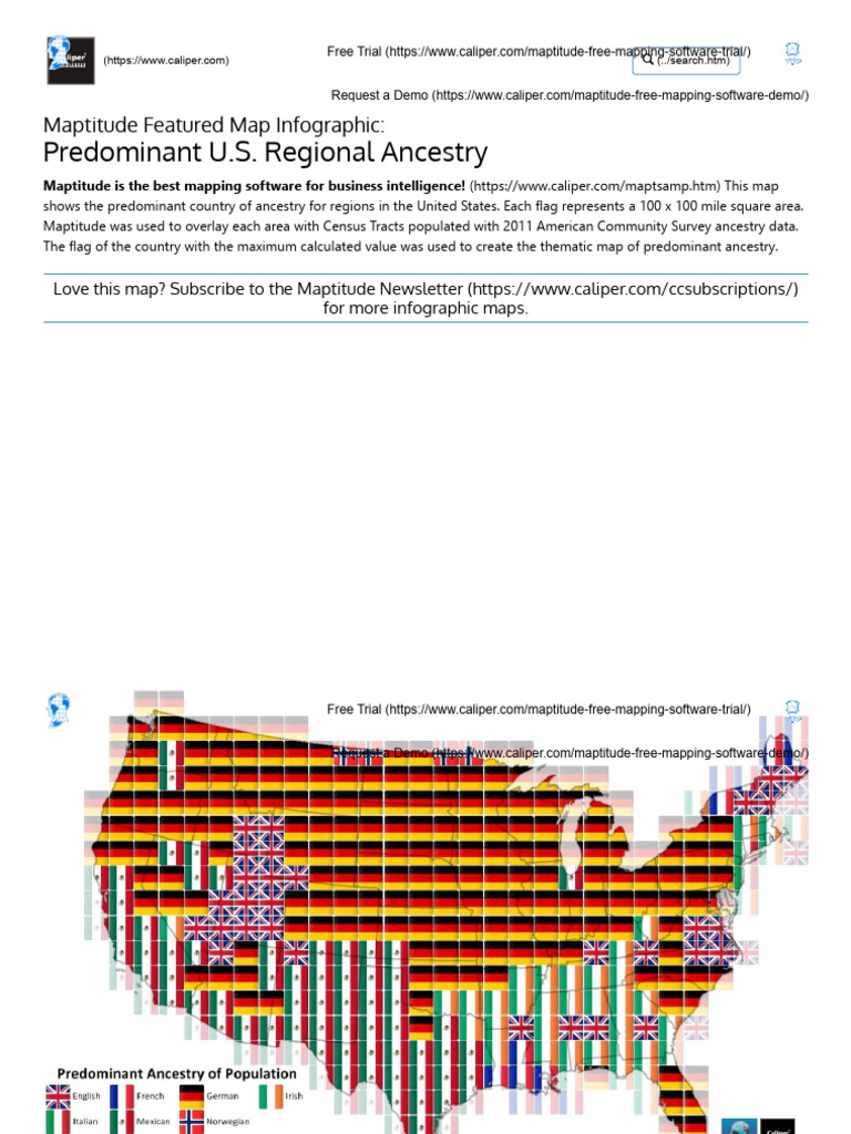 Maptitude Map - Predominant U.S. Regional Ancestry | PDF