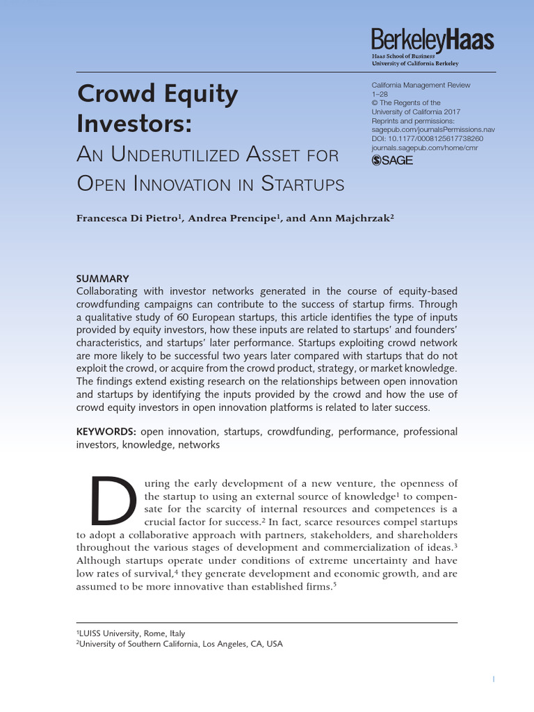 22 Crowd Equity Investors n Underutilized Asset for Open I nnovation in ...