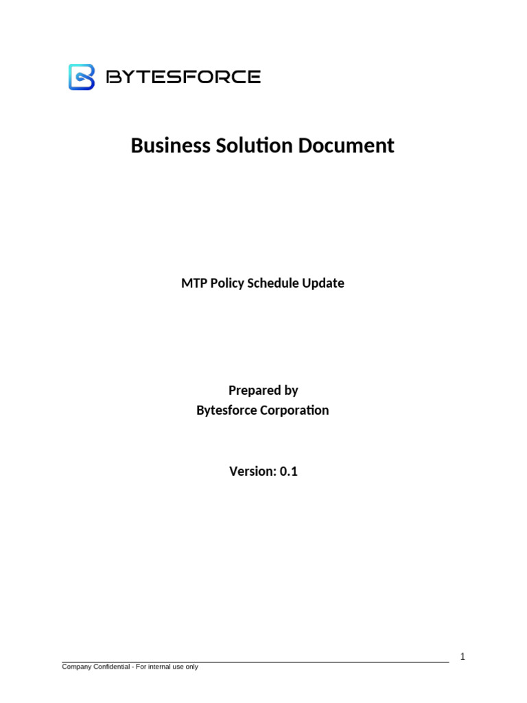 BSD - MTP Policy Schedule Update. V0.1 | PDF | Information Technology ...