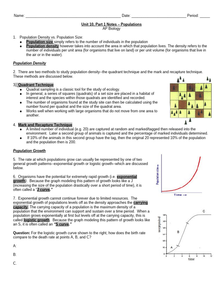 AP Biology: Population Dynamics Notes | PDF | Genetic Diversity ...