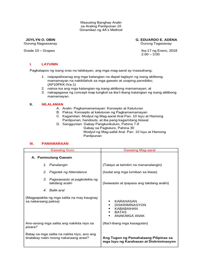 Lesson Plan 1 (1) | PDF