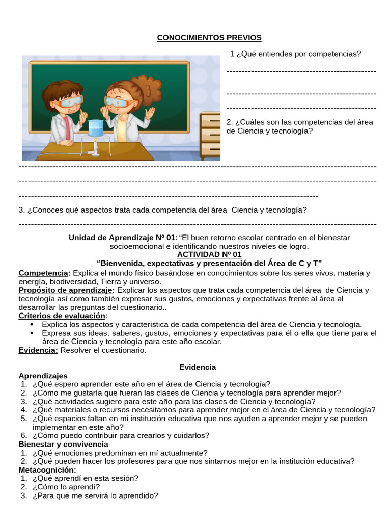 UDA 1 ACT 1 2do, 4to y 5to | PDF | Las emociones | Aprendizaje