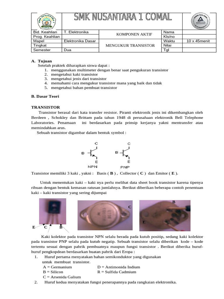 Panduan Mengukur Transistor dengan Multimeter | PDF