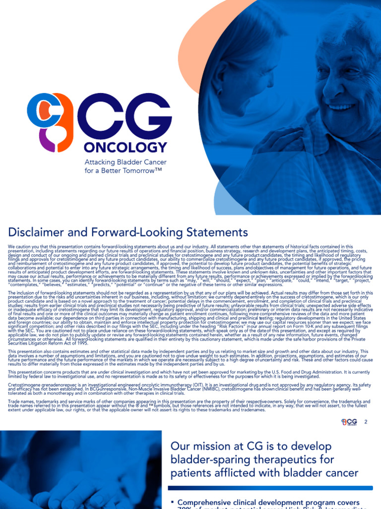 CG Oncology's Bladder Cancer Strategy 2025 | PDF | Causes Of Death ...