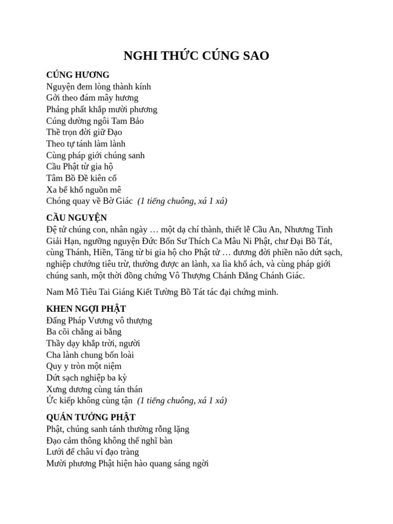 Nghi TH C Cúng Sao | PDF