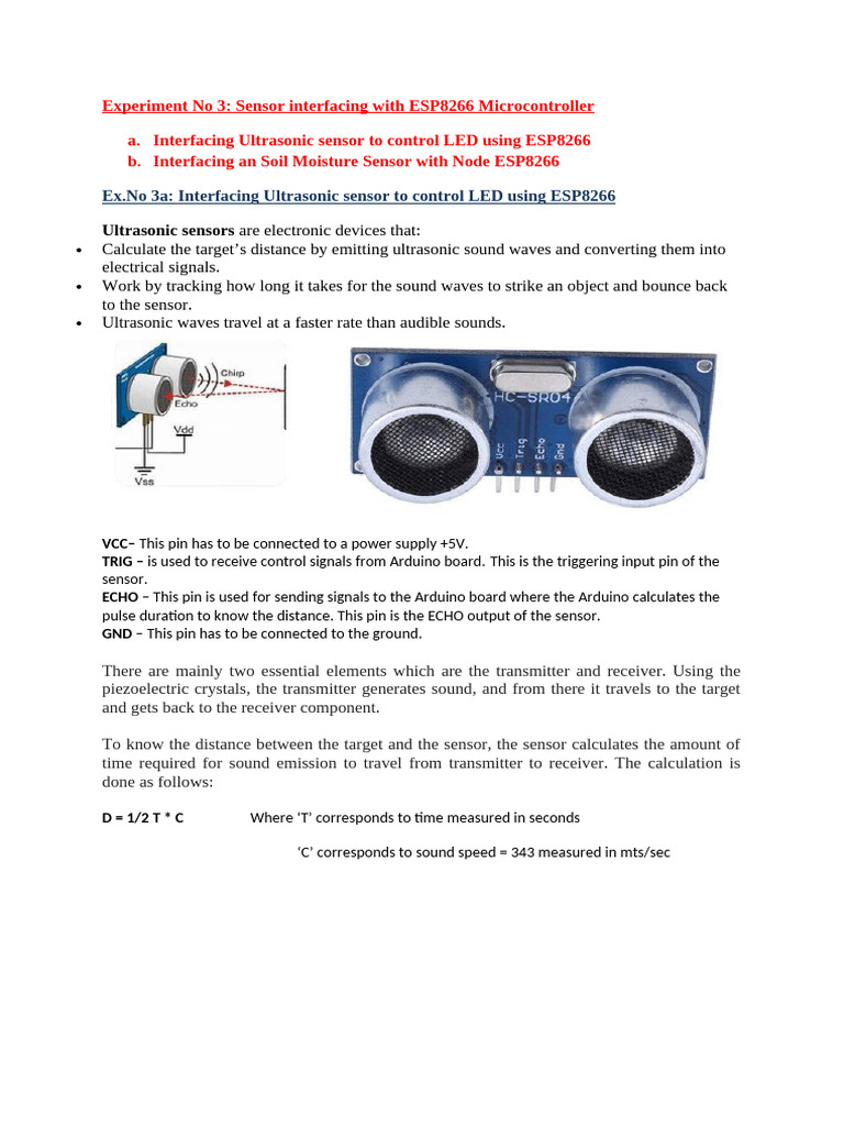 EX-3 Ultrasonic ESP8266(printout) | PDF | Ultrasound | Sensor