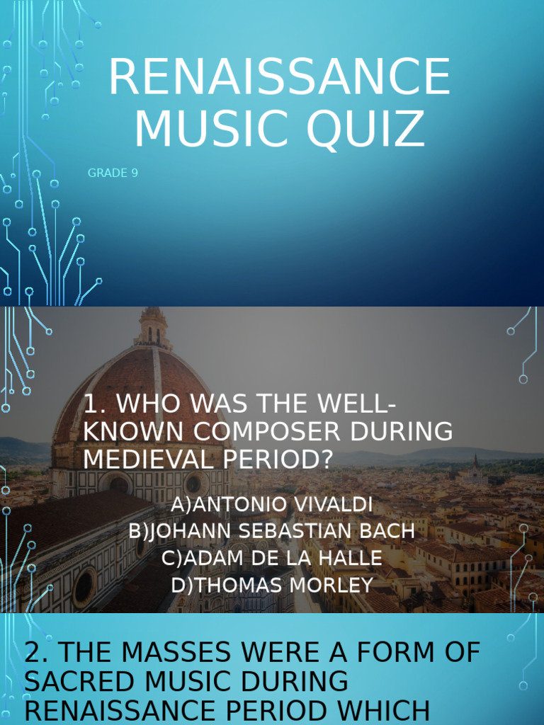 Renaissance Music Quiz | PDF