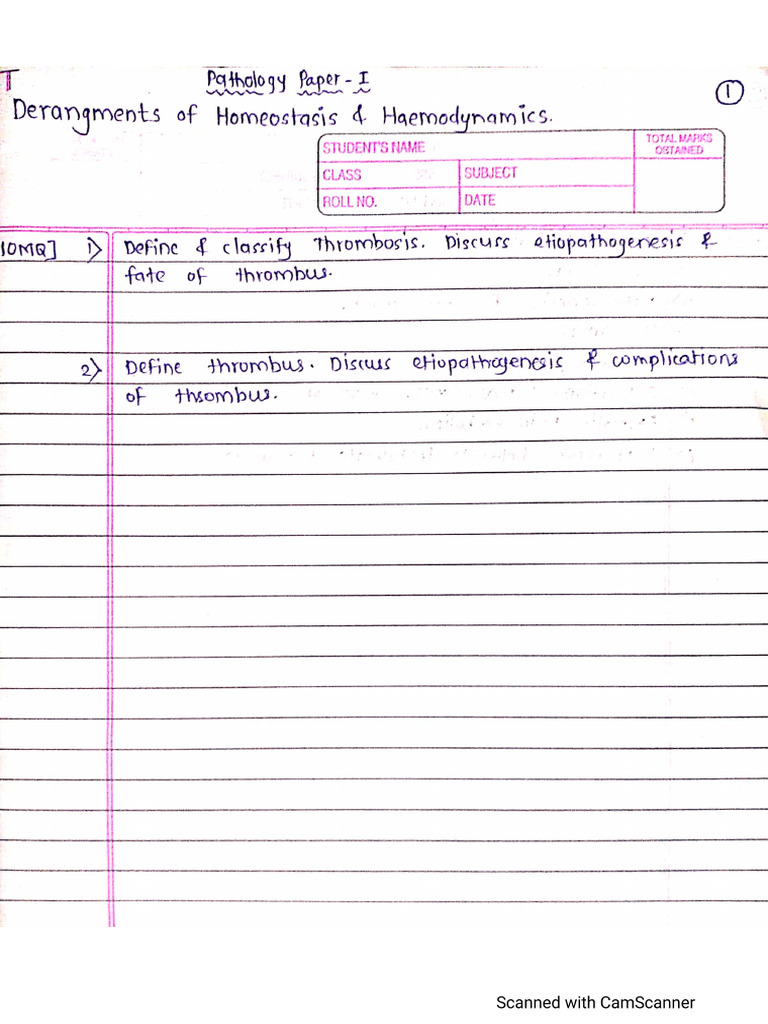 Patho Paper 1 - Derangements of Homeostasis & Hemodynamics | PDF