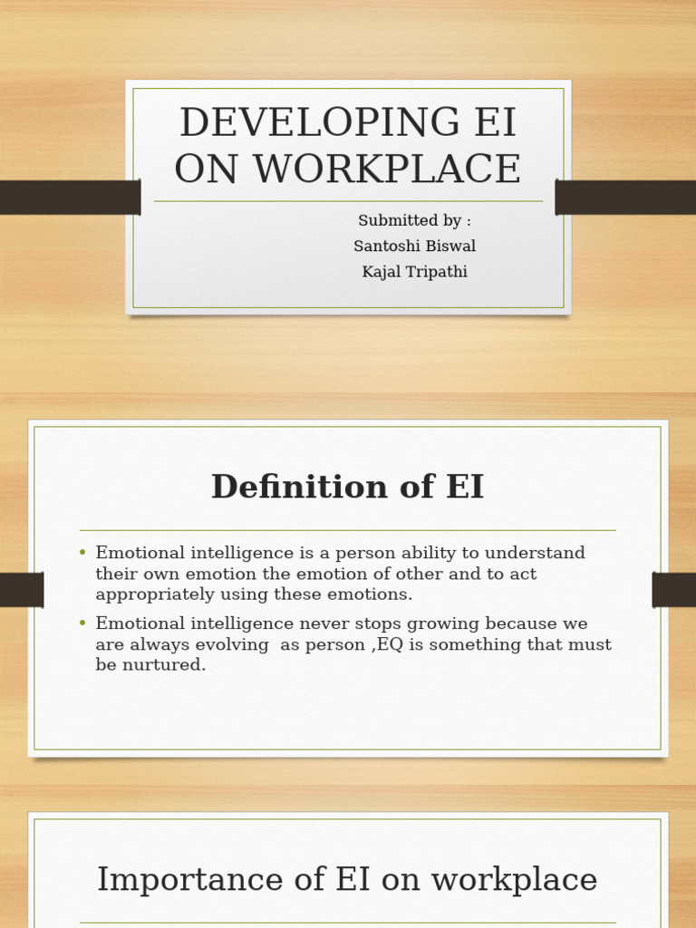 Developing EI On Workplace HR | PDF