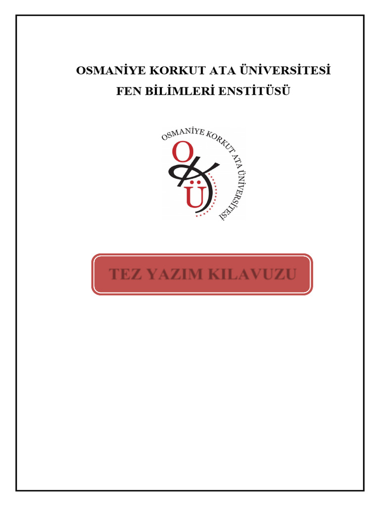 TEZ YAZIM KILAVUZU2022 Revize | PDF